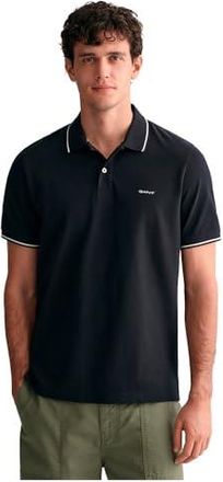GANT Tipping SS Pique Rugger, Noir, L Homme