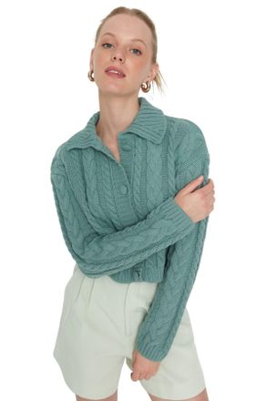 Trendyol Damen Cardigan, Mint, Einheitsgr&ouml;&szlig;e EU