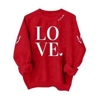 Generic Sweat-shirt imprim&eacute; Saint-Valentin 2026 &agrave; manches longues et col rond d&eacute;contract&eacute; haut doux et confortable v&ecirc;tements de sport tendance pour les tenues