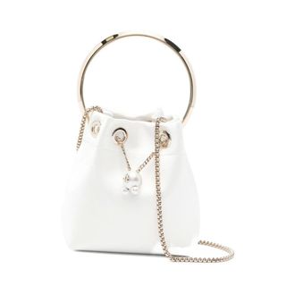 Jimmy Choo London Femme, Sacs, Blanc, Taille: ONE Size Bon Bon Bucket Bag