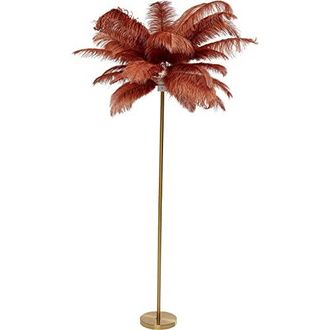 Kare Design Design Stehleuchte Feather Palm Rusty, Rot, 165cm, Stehlampe f&uuml;r Wohnzimmer, Bodenlampe, Dekoleuchte, Leuchtmittel nicht inklusiv