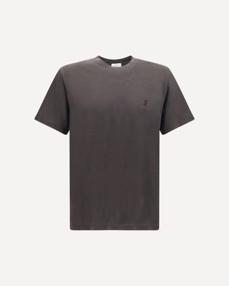 Saint Laurent Cassandre silk and cotton T-Shirt Male XL