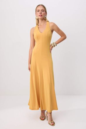 Trendyol Einfarbiges Maxikleid, &auml;rmellos, A-Linie - Orange