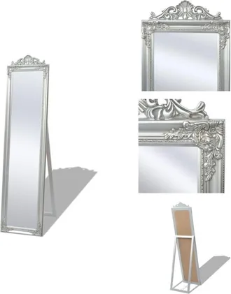 vidaXL Vidaxl - Miroir sur pied Style baroque 160x40 cm Argent&eacute; - Miroir Sur Pied - Miroir Baroque - D&eacute;coration Murale - Miroir Vintage - Miroir Design