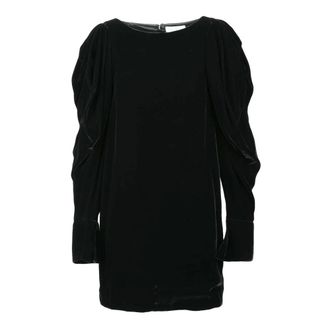 Nina Ricci Femme, Robes, Noir, Taille: 40 FR Robe en velours avec manches bouffantes