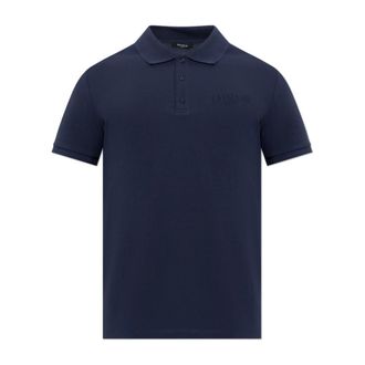 Balmain Polo-Shirt mit gesticktem Logo - - Tops - Herren - Blau - 3XL