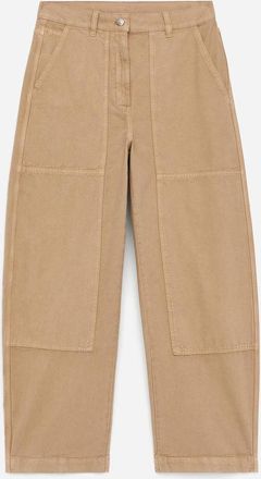 Arket Baumwollhose Mit Barrel Leg -Beige