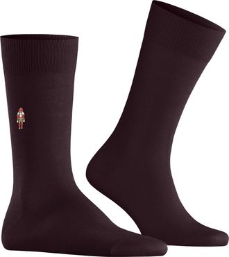 Burlington Herren Socken Lord M So Baumwolle gemustert 1 Paar, Rot Claret 8375 Brit Style, 40-46