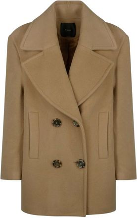 Pinko Pinko, Femme, Vestes, Brun, Taille: 34 FR Double-breasted Short Coat