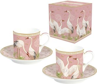 Easy Life Set mit 2 Kaffeetassen, 7,5 cl, aus Porzellan