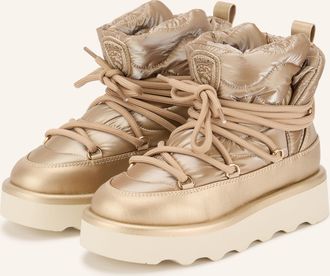 Blauer Schn&uuml;rboots Doyle gold