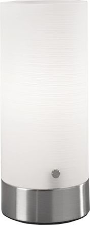 Casa Nova LED Nachttischlampe - H 20 cm - Metall - Glas - Nickelfarben - Weiß - Touchfunktion - Tischleuchte Tischlampe