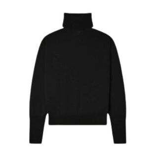 Courr&egrave;ges Logo Rippstrick-Rollkragenpullover - - Knitwear - Damen - Schwarzk - S