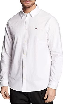 Tommy Jeans Homme Chemise Classic Oxford Shirt Manches Longues, Blanc (White), XS