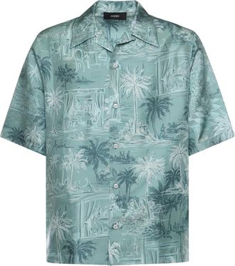 Amiri Homme, Chemises, Bleu, Taille: 2XL Chateau Sketch Bowling Shirt