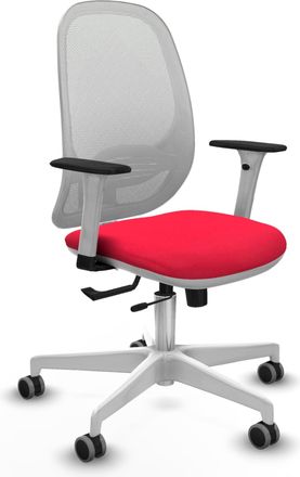 Piqueras y Crespo Roter B&uuml;rostuhl mit 1D-Armen, h&ouml;henverstellbare Lendenwirbelst&uuml;tze, ausgestattet mit Syncro/Translack und Schneidschaum, mit Rollen von 65 mm, Parkett