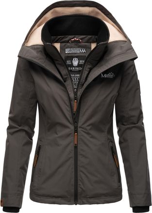 Marikoo Designer Damen Übergangs Jacke leicht gefüttert Kapuze kurz B659 [B659-Erdbeer-Anthrazit-Gr.XXL]