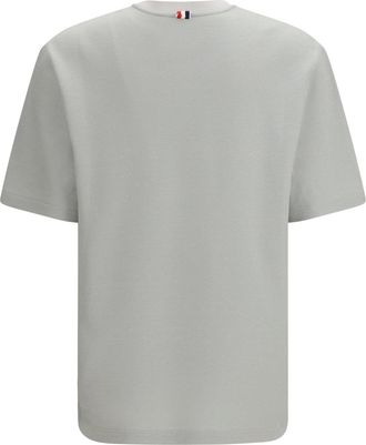 Thom Browne Cotton-Linen with Striped Pocket Detail T-Shirt - Gray