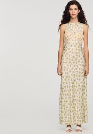 Sandro Robe longue &agrave; imprim&eacute; fleur