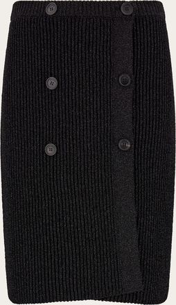 Ferragamo Damen Rock aus Maschenware mit Lurex Schwarz