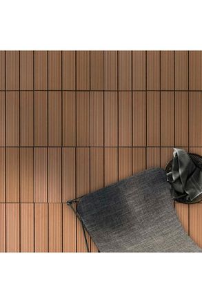 Floordirekt Terrassenfliese WPC Royal, Hellbraun, Holzwerkstoff, 30x30 cm, rutschfest, formstabil, UV-best&auml;ndig, Gartenzubeh&ouml;r, Terrassen- & Balkonb&ouml;den, Terrasse