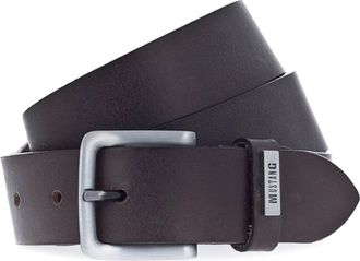 Mustang Jeans Adjustable Leather Belt 3.5 W85 Dark Brown - k&uuml;rzbar