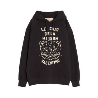 Valentino Locker geschnittener Hoodie mit Rippbund - - Sweatshirts & Hoodies - Herren - Schwarzk - S