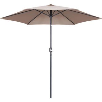Oviala Parasol droit 3m en aluminium taupe