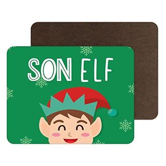 Tongue in Peach Lustige Neuheit Weihnachten Tischsets | Platzset Essen Tisch Mat Geschirr | Son Elf | Lustiges Witz Tischzubehör | PM15