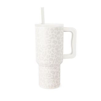 Simple Modern Thermobecher mit Strohhalm und Griff | Isolierter Edelstahl-Trinkbecher Eiskaffee-Reisebecher | Geschenke f&uuml;r Frauen und M&auml;nner | Trek | 890ml | Cream
