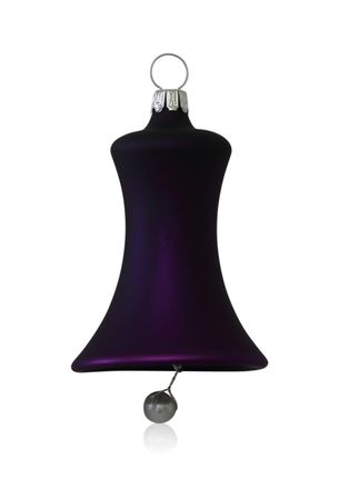 Lauschaer Glas Christbaumschmuck Glocken klein lila matt 3 St&uuml;ck d 5cm Christbaumschmuck Weihnachtsbaumschmuck mundgeblasen