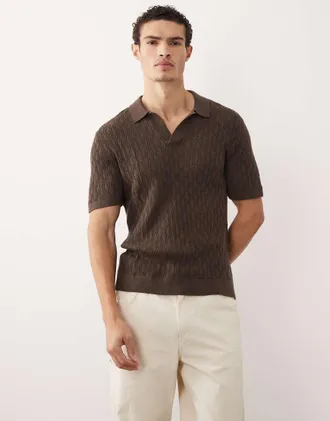 Abercrombie & Fitch Polo en maille &agrave; manches courtes - Marron-Brown