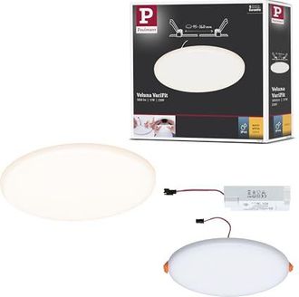 Paulmann 92389 Panneau LED spots encastrés Veluna VariFit IP44 185 mm rond incl. 1x8,5 watts plafonnier Satin plastique 3000 K