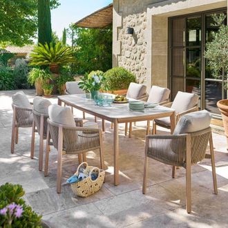 Hesperide Table de jardin Nelora 8 places 100x210cm beige - Hesp&eacute;ride