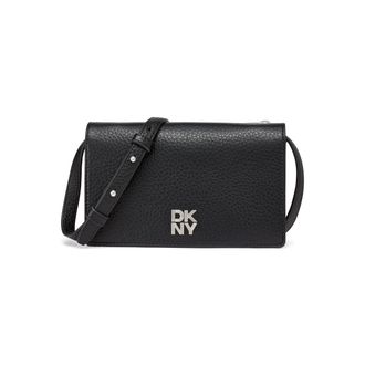 DKNY Womens ETTA Wallet ON A String Handbag, Black/Silver