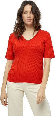 Desires Damen Geisha Halb Ärmel Pullover In Herbst Pulli, Rot,Größe Xxl