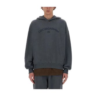 Dolce & Gabbana Cropped Kapuzenpullover - - Sweatshirts & Hoodies - Herren - Grau - L