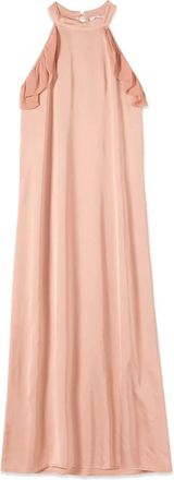 Oltre Femme, Robes, Rose, Taille: 44 FR Longue robe satin&eacute;e &agrave; volants