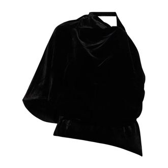 R&oacute;he Samt-Oberteil - - Tops - Damen - Schwarzk - M