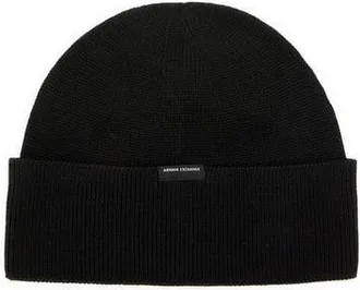 A|X Armani Exchange Bonnet &agrave; large revers en laine vierge et coton m&eacute;lang&eacute;s