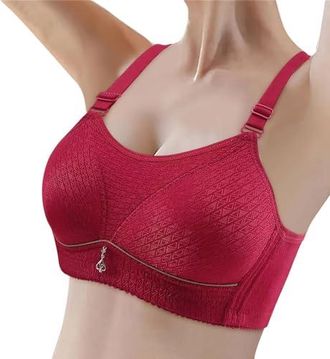 Generic Soutien-gorge r&eacute;glable en forme de coeur pour femme - Grande taille - Armatures - Bonnet fin, Rouge, 70