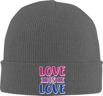 Generic Bonnet en Tricot lamour Cest lamour - Citation Bisexuelle - Drapeau Bisexuel Thermique Chapeau Tricot&eacute; Doux Bonnet Hiver pour Conduite D&eacute;contract&eacute;e Ho