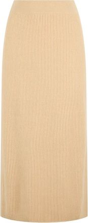 Malo ribbed maxi skirt - Nude