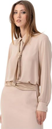 Kocca Femme, Blouses et Chemises, Beige, Taille: 38 FR Blusa elegante cravatta