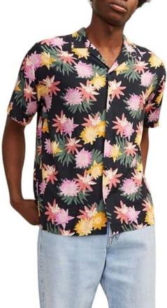 Jack & Jones JACK&JONES JORLUKE Tampa AOP Shirt SS SN, Chemise Chemise Homme, Dark Navy