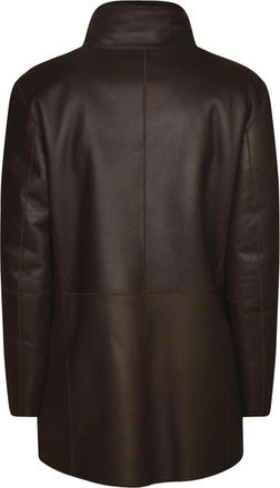 Giorgio Armani Manteau En Cuir - Marron Foncé