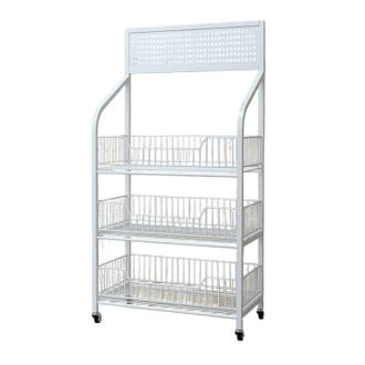 Generic Werkzeugregal mit Haken Kohlenstoffstahl Supermarktregale mit Bremsbaren Lenkrollen Hohe Tragfähigkeit Platzsparend Einzelhandelsregale für Geschäfte,