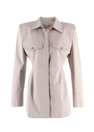 Magda Butrym Grey Hourglass Jacket with Shoulder Pad Detail Size XS