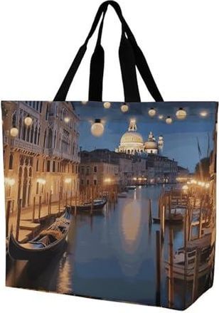 Generic Venise Magnifique La Nuit Sac Fourre-Tout D&eacute;contract&eacute; Sacs De Courses R&eacute;utilisable Sac A Main Femmes Pour Shopping Travail Universit&eacute;