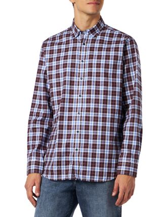 Seidensticker Herren Shaped Fit Langarm Hemd, Dunkelrot, 39 EU